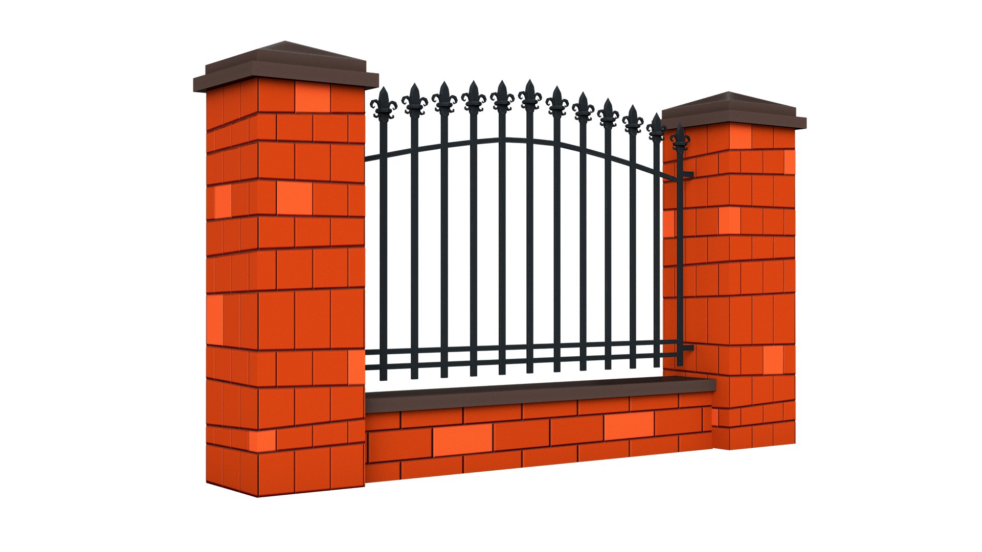 3D Cartoon Brick Fence model - TurboSquid 1837984