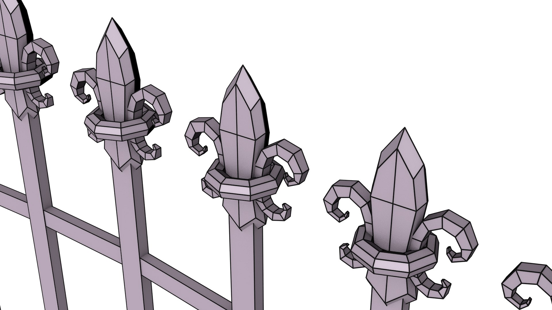 3D Cartoon Brick Fence model - TurboSquid 1837984