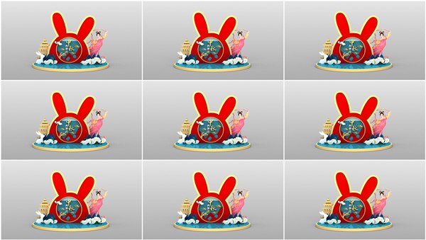 3D Moon cake rabbit paper-cut Mid-Autumn Festival Celebrate Mid-Autumn ...