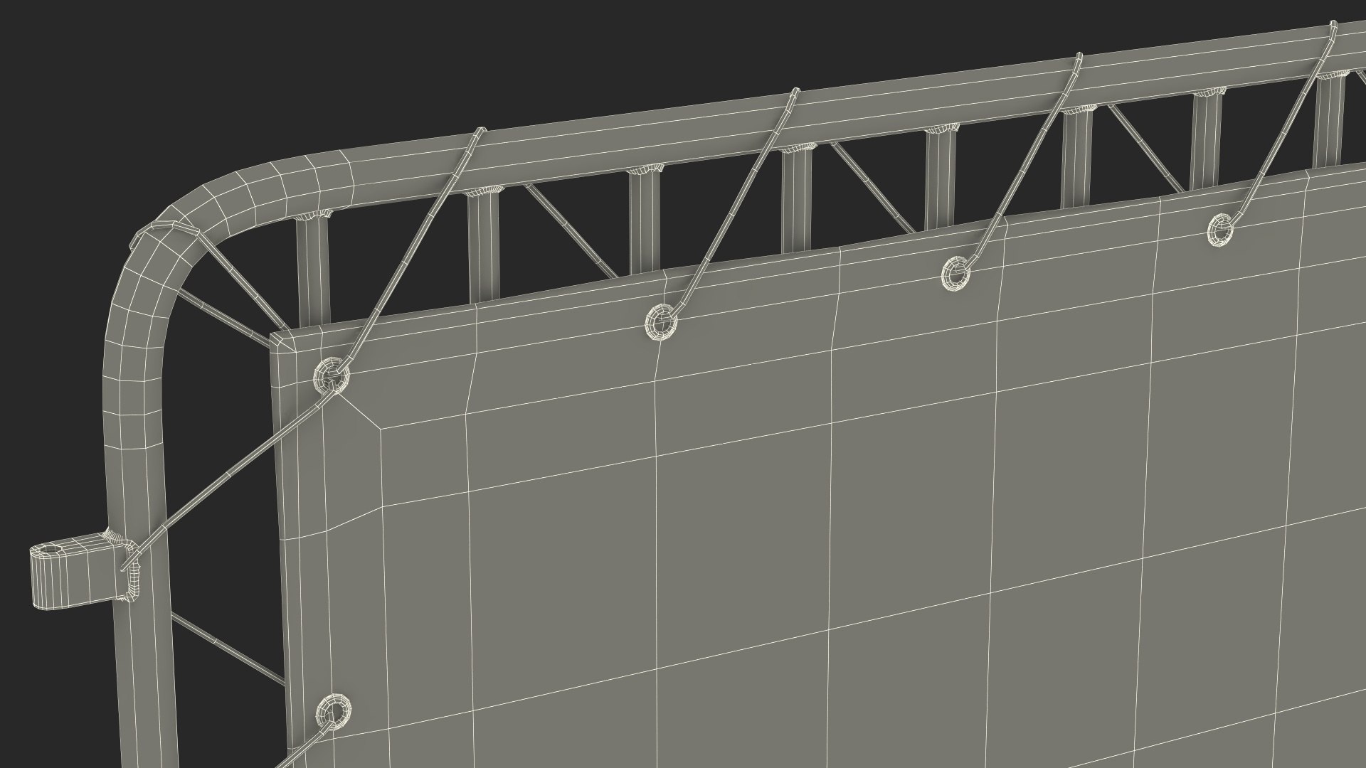 3D Modular Crowd Control Barrier Blue With Stretch Banner - TurboSquid ...