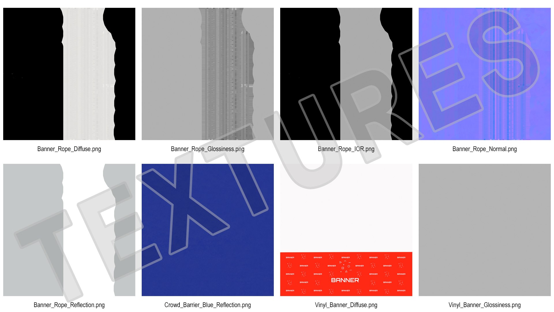 3D Modular Crowd Control Barrier Blue With Stretch Banner - TurboSquid ...