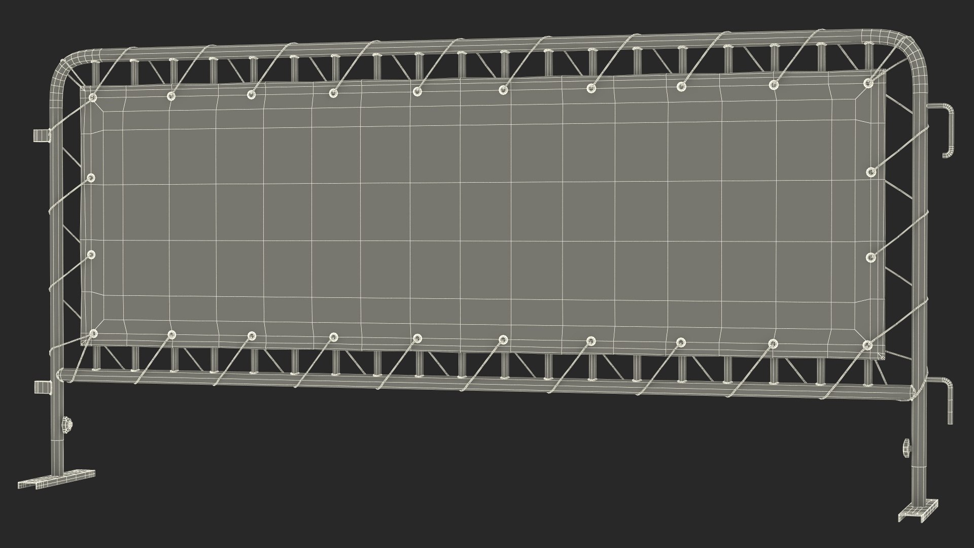 3D Modular Crowd Control Barrier Blue With Stretch Banner - TurboSquid ...