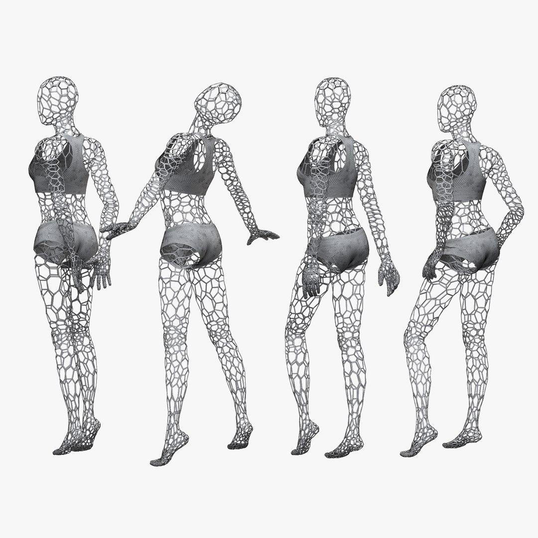 3D Set Female Wire Mannequin - TurboSquid 1171783