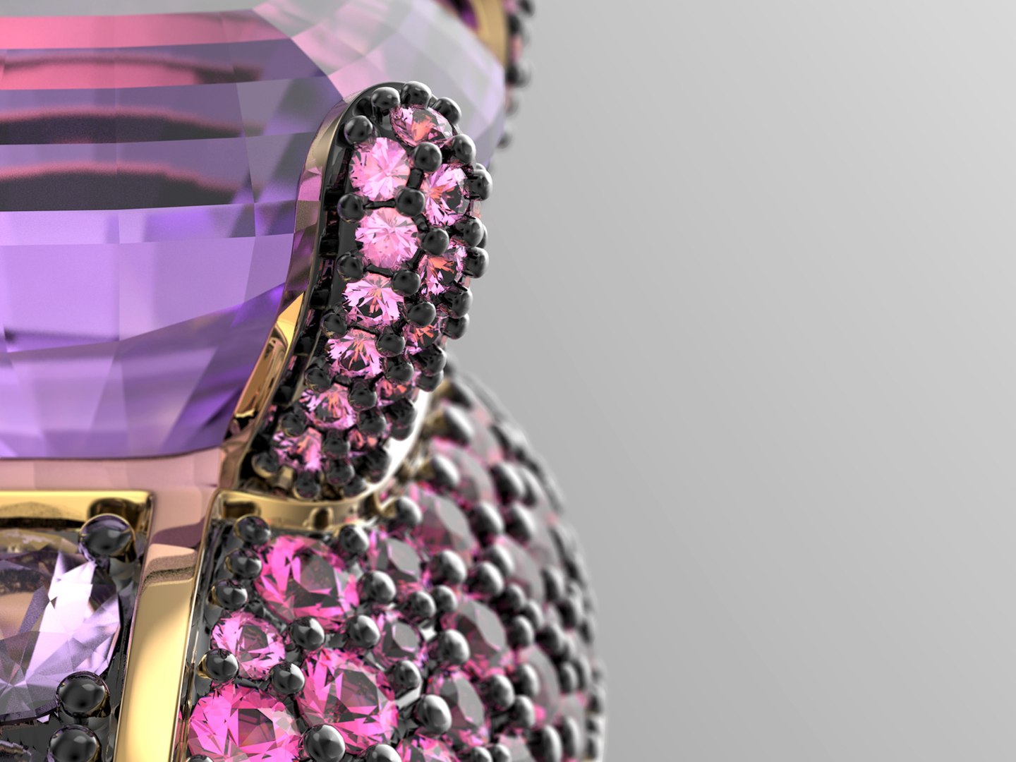 3D Gold Fashion Ring STL OBJ FBX With Diamonds And Gems 0081 Model - TurboSquid 2065558