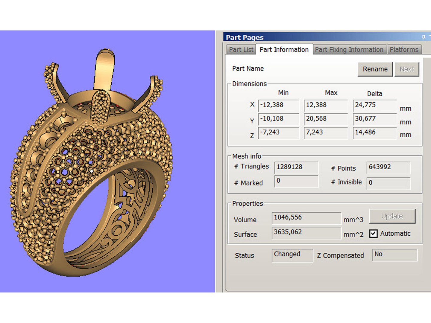 3D Gold Fashion Ring STL OBJ FBX With Diamonds And Gems 0081 Model - TurboSquid 2065558
