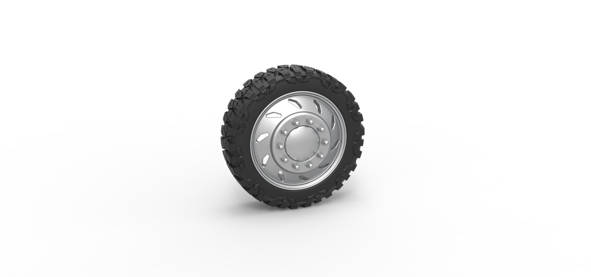 3D model Diecast 10 Triangular Hole front semi wheel for pickup Version ...