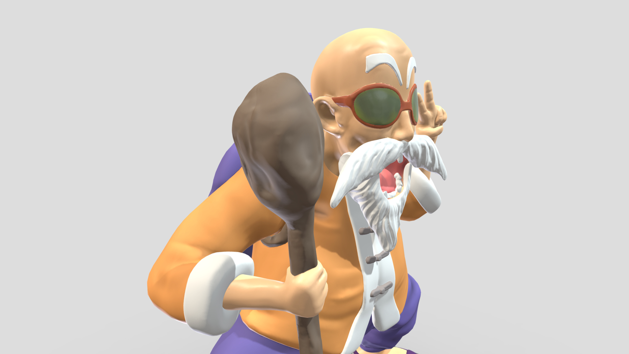 Master Roshi Low Poly PBR Realistic 3D - TurboSquid 1973772