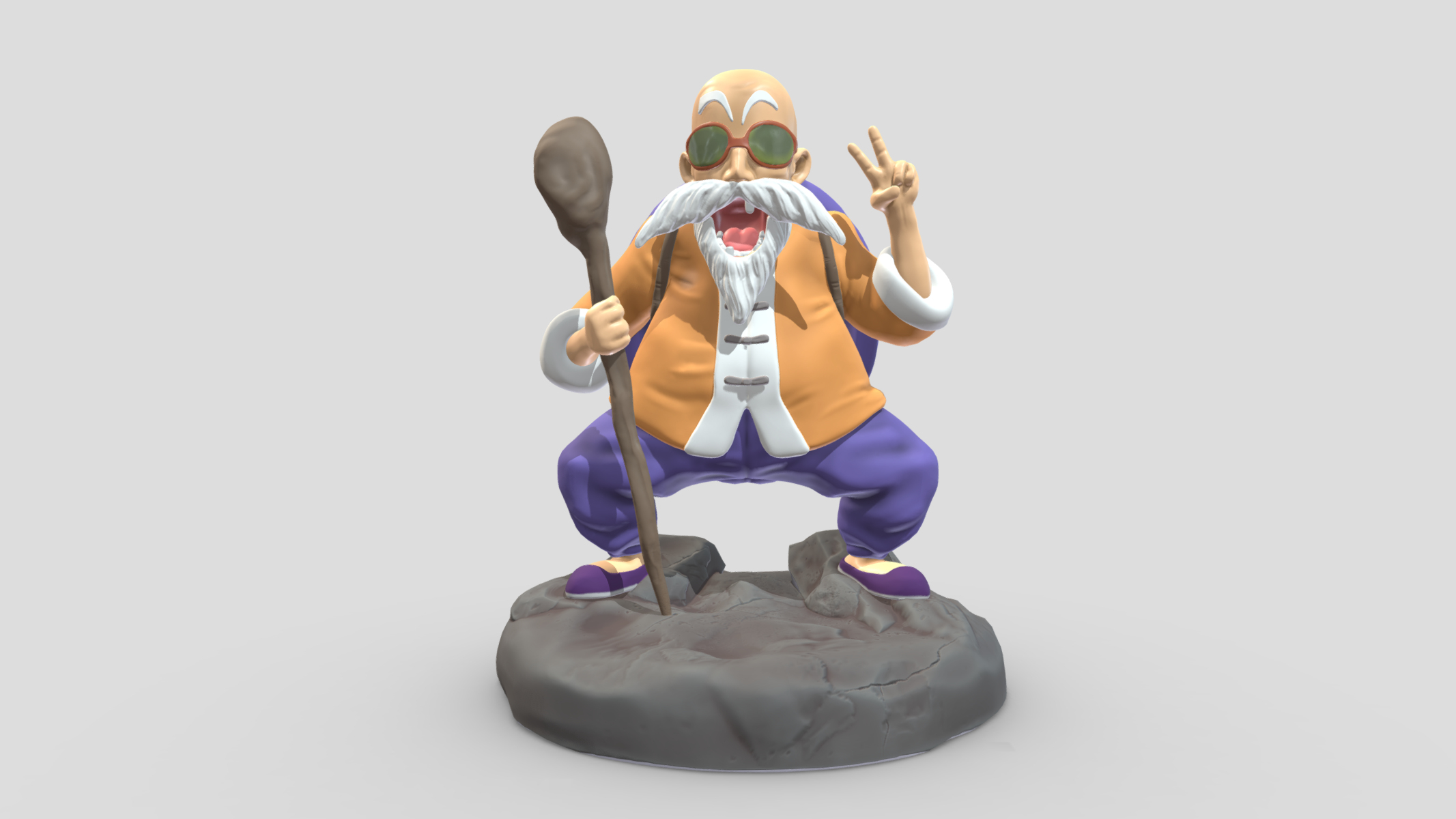 Master Roshi Low Poly PBR Realistic 3D - TurboSquid 1973772