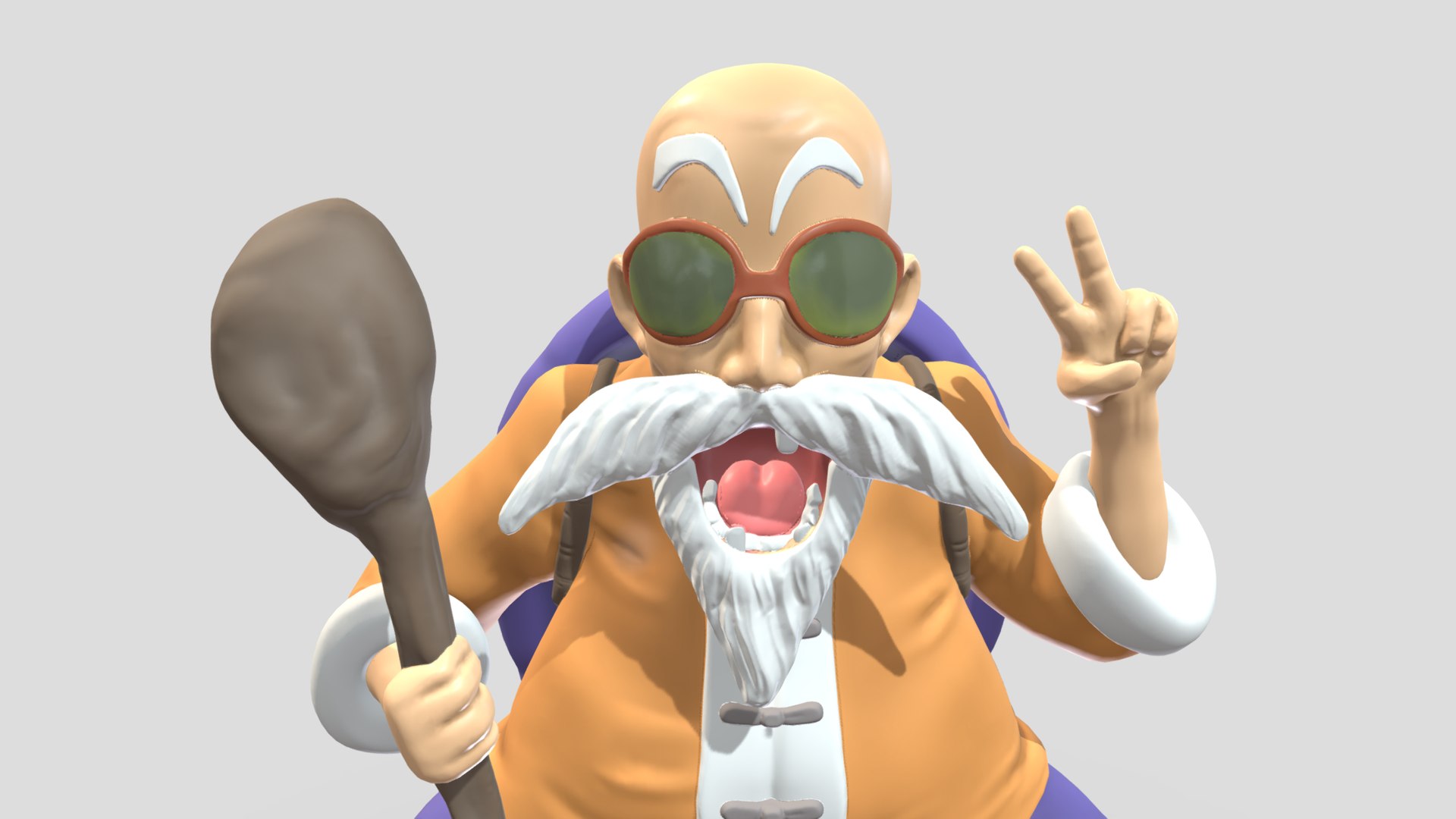 Master Roshi Low Poly PBR Realistic 3D - TurboSquid 1973772