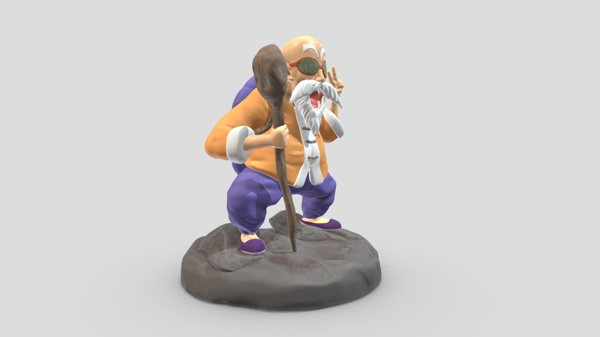Master Roshi Low Poly PBR Realistic 3D - TurboSquid 1973772