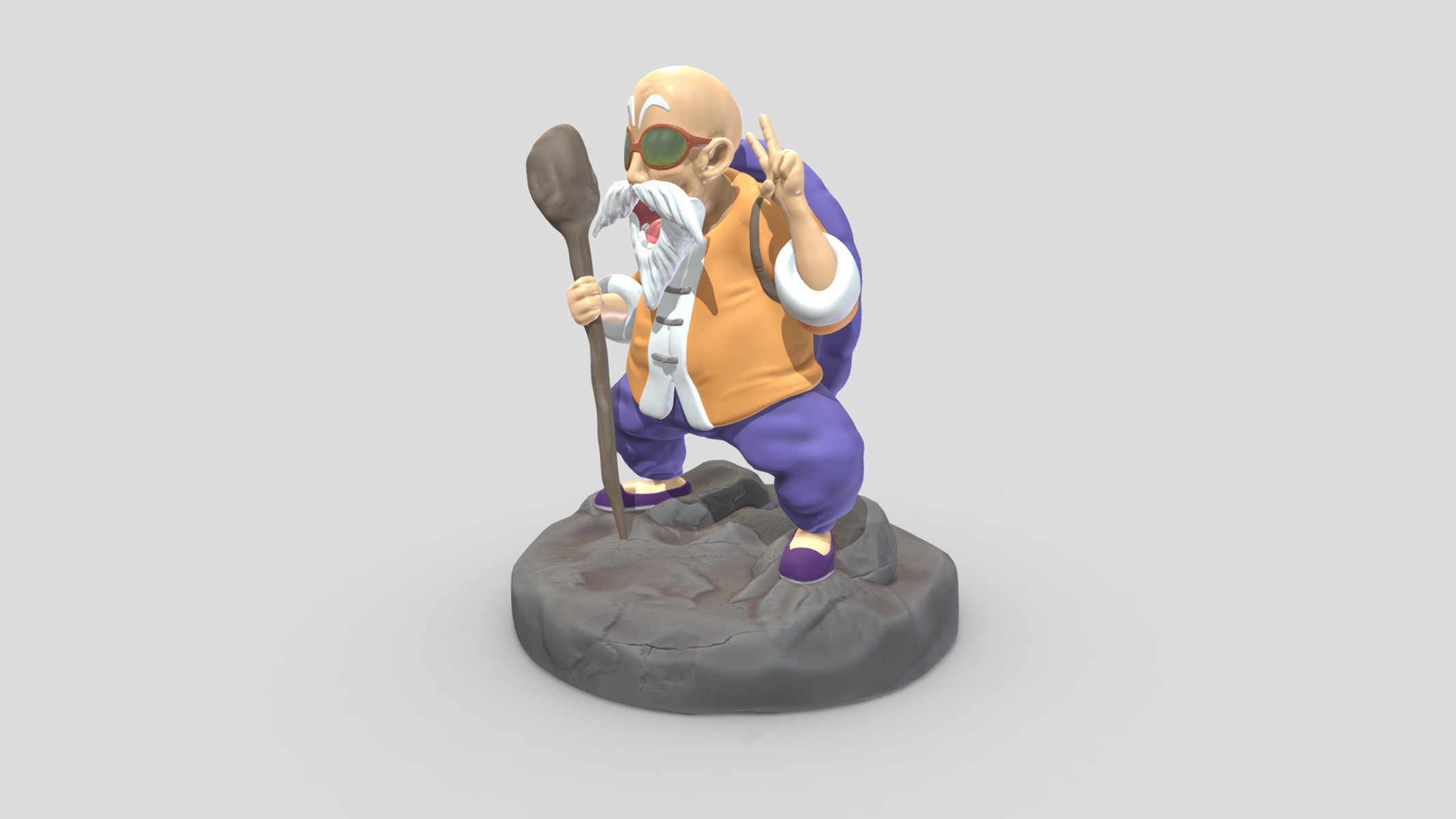 modelo 3d Maestro Roshi Low Poly PBR Realista - TurboSquid 1973772