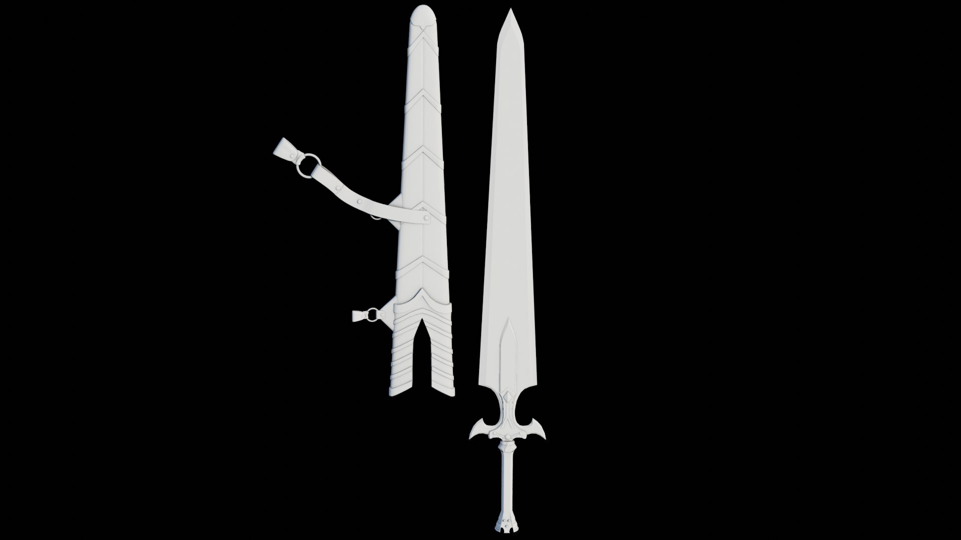 3D Model Fantasy Sword GameReady PBR Unity UE Arnold V-Ray Textures ...