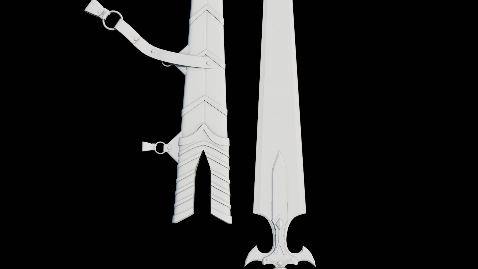 3D Model Fantasy Sword GameReady PBR Unity UE Arnold V-Ray Textures ...