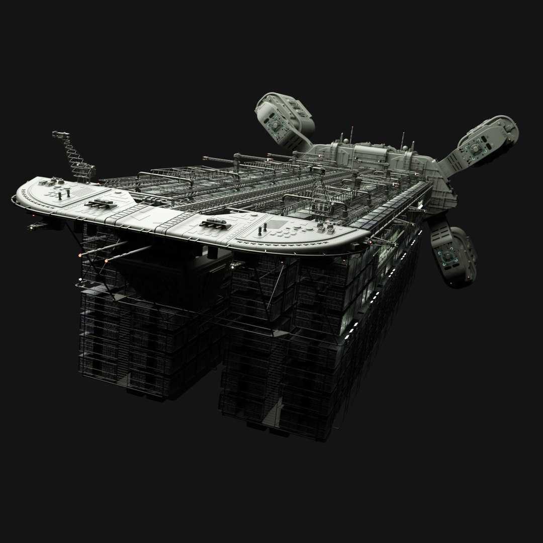 3D Sci-fi Cargo Container Ship - TurboSquid 1251713