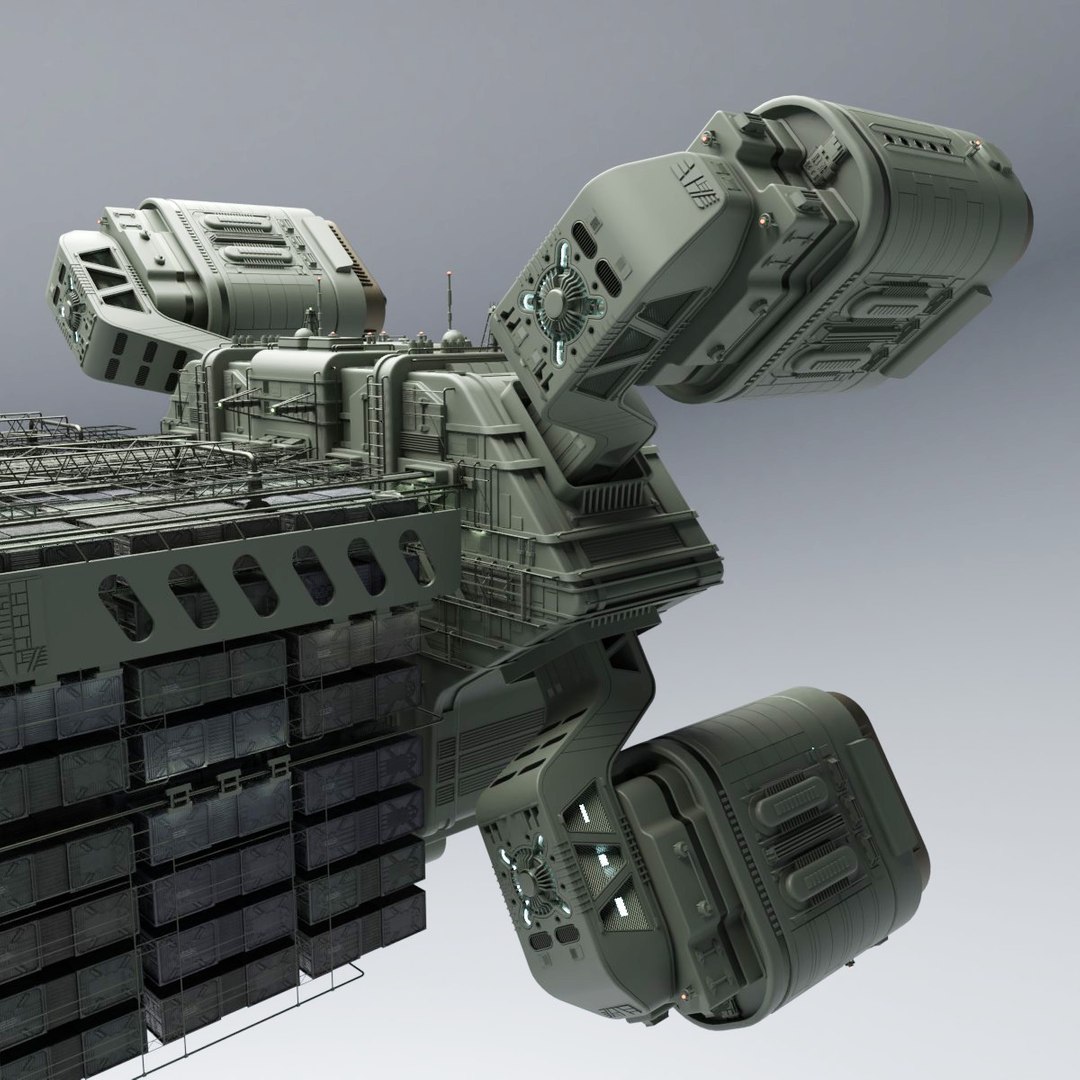 3D Sci-fi Cargo Container Ship - TurboSquid 1251713