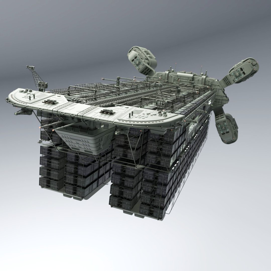 3D Sci-fi Cargo Container Ship - TurboSquid 1251713