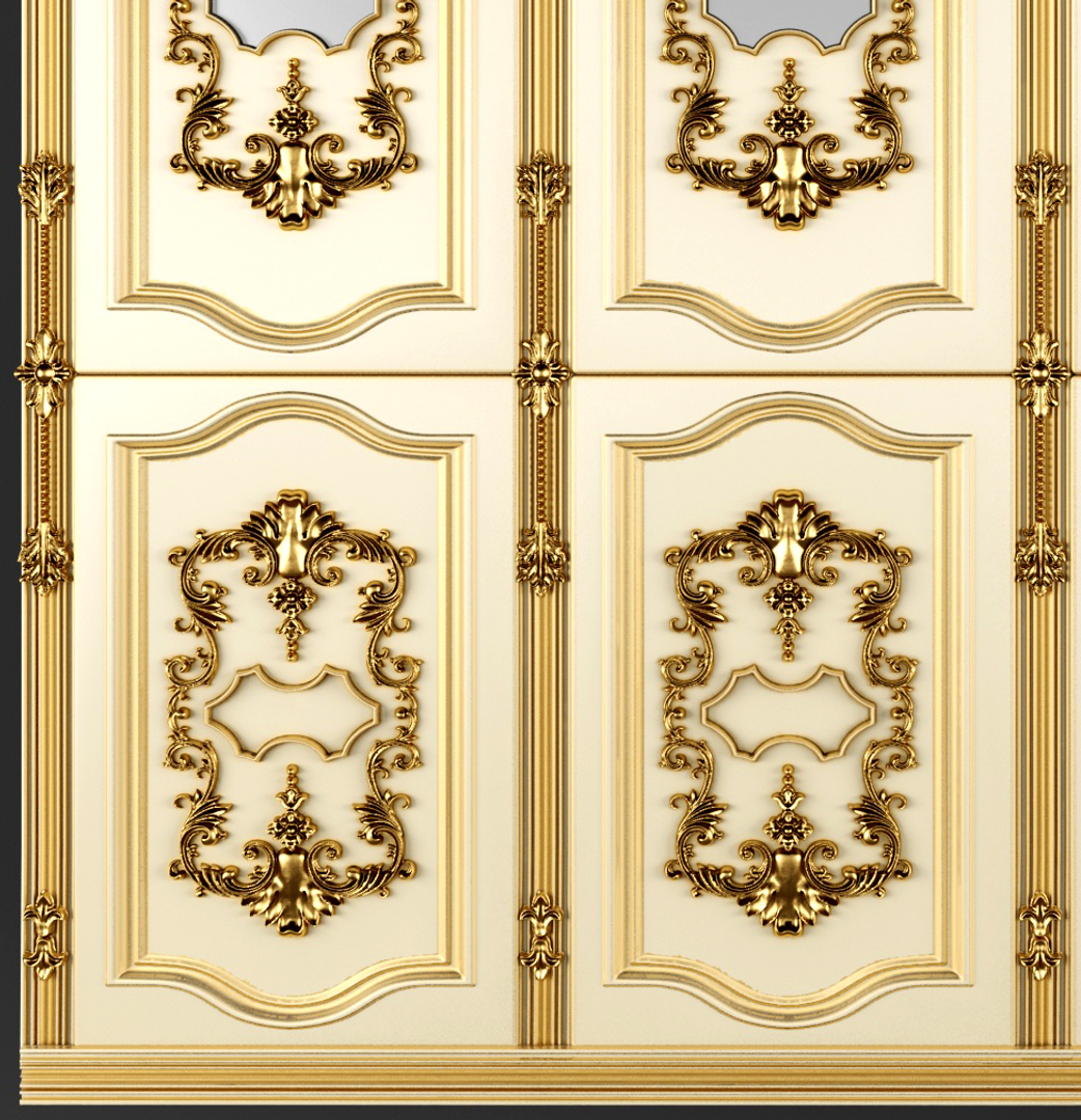 3d baroque boiserie panel