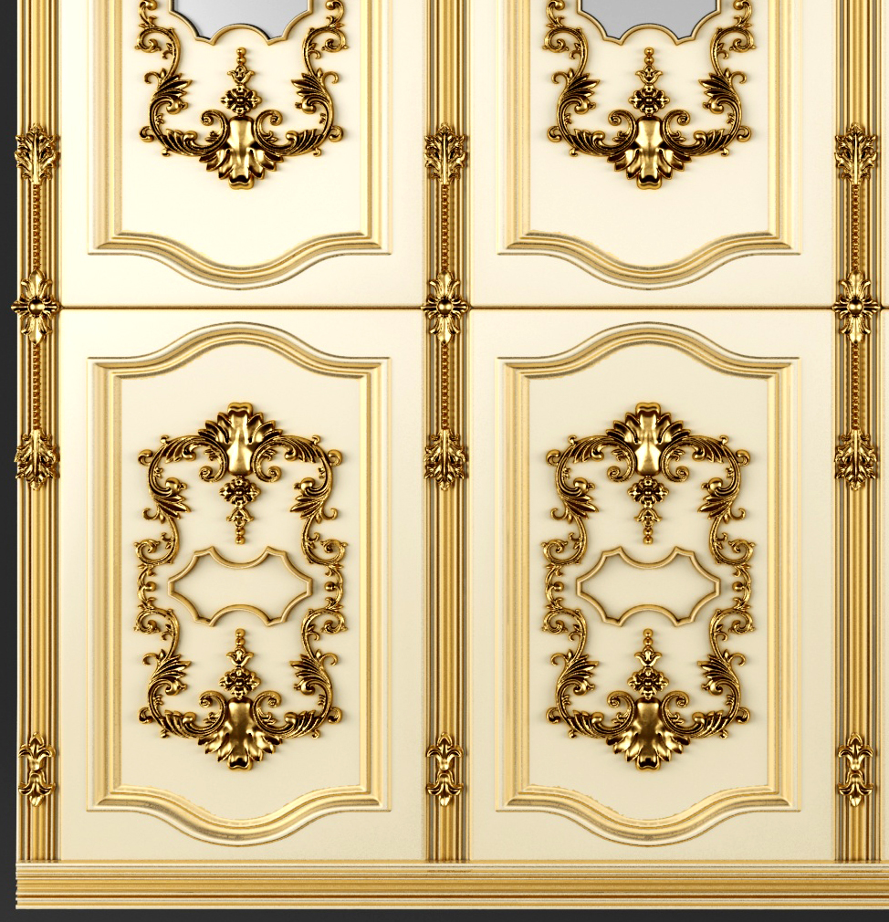 3d baroque boiserie panel