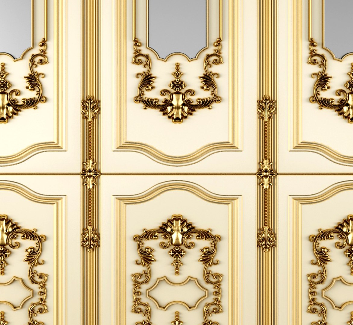 3d Baroque Boiserie Panel