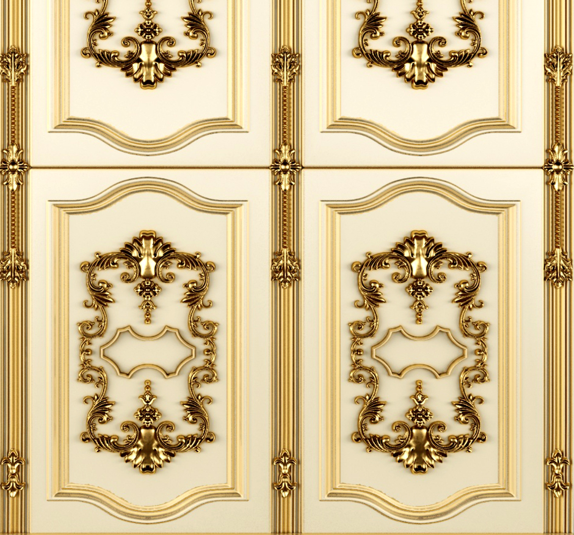 3d baroque boiserie panel