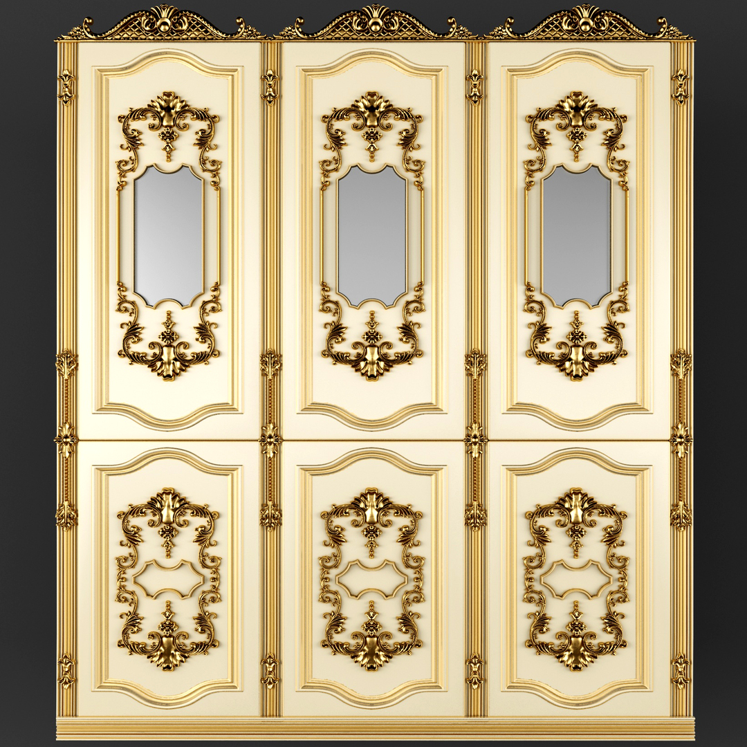 3d baroque boiserie panel