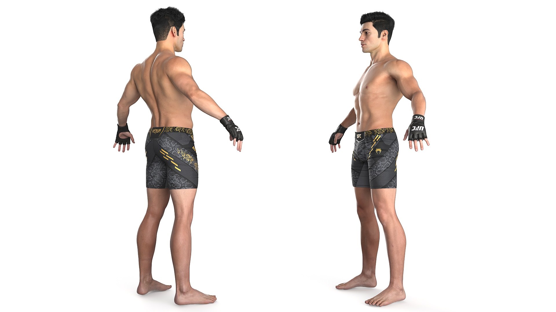UFC MMA Fighter Character A-Pose Fur 3D Model - TurboSquid 2334010