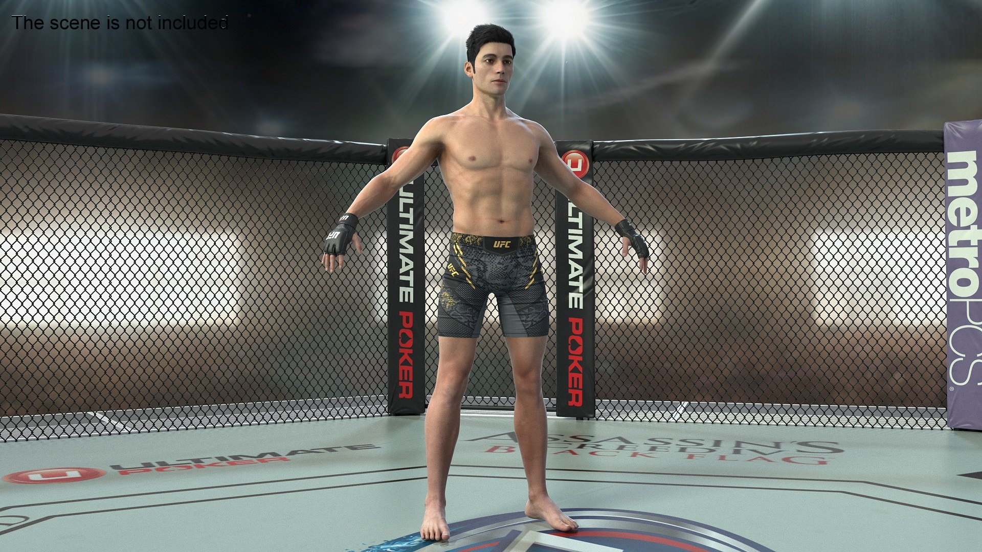 UFC MMA Fighter Character A-Pose Fur 3D Model - TurboSquid 2334010