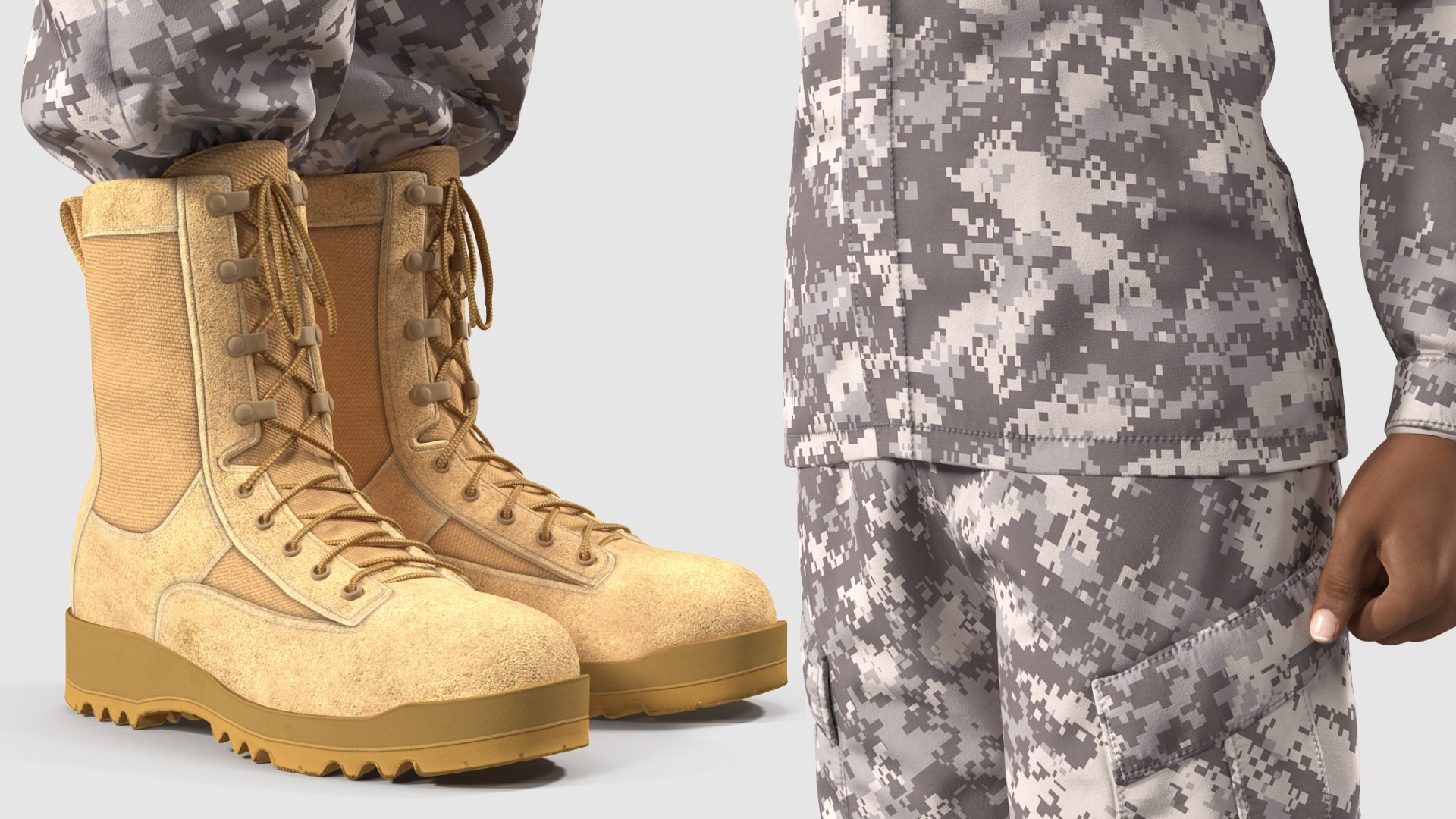 Black Female Soldier Acu Model - TurboSquid 1693143