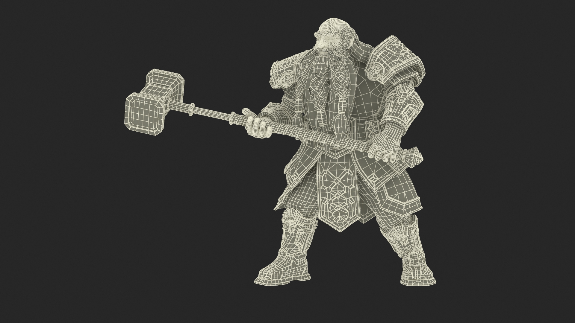 Game Dwarf Character In Battle Pose 3D Model - TurboSquid 2396468