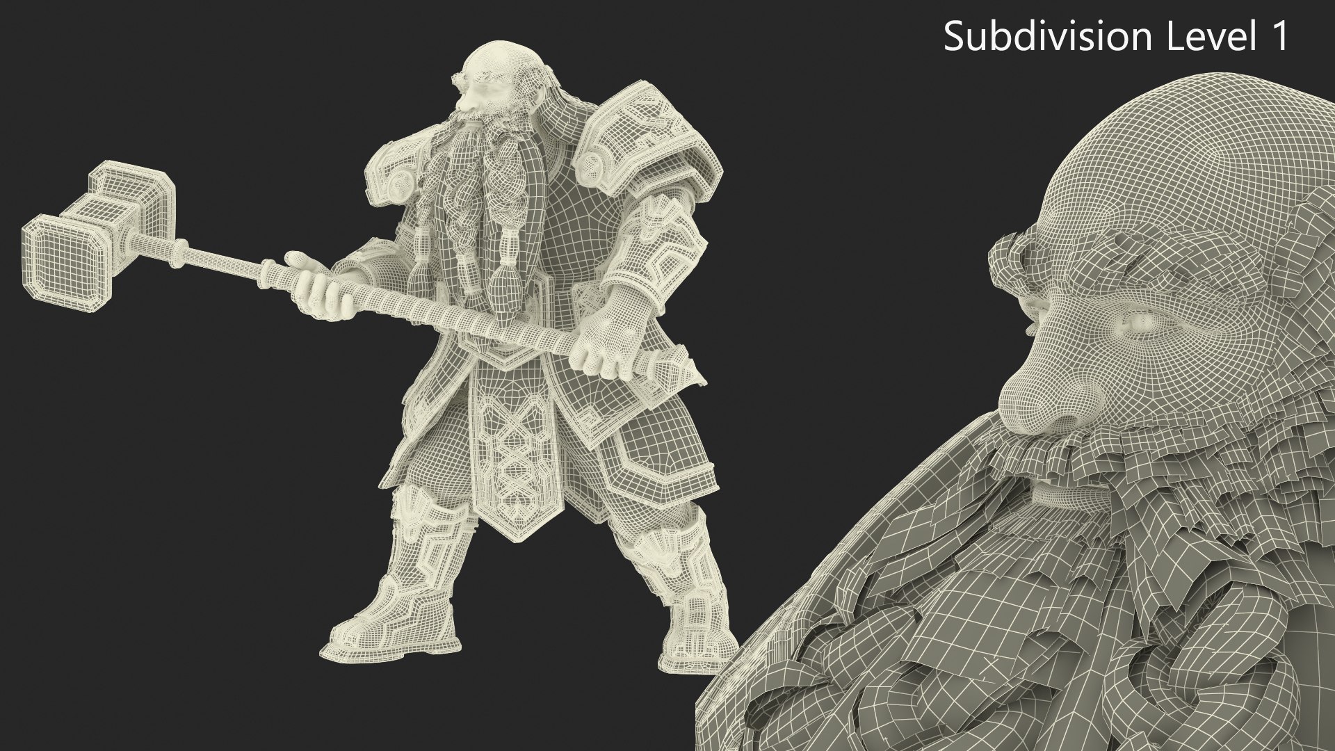 Game Dwarf Character In Battle Pose 3D Model - TurboSquid 2396468
