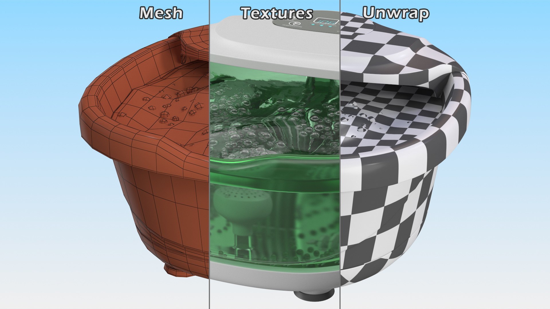 Foot Bath Massager With Water 3D Model - TurboSquid 1769918