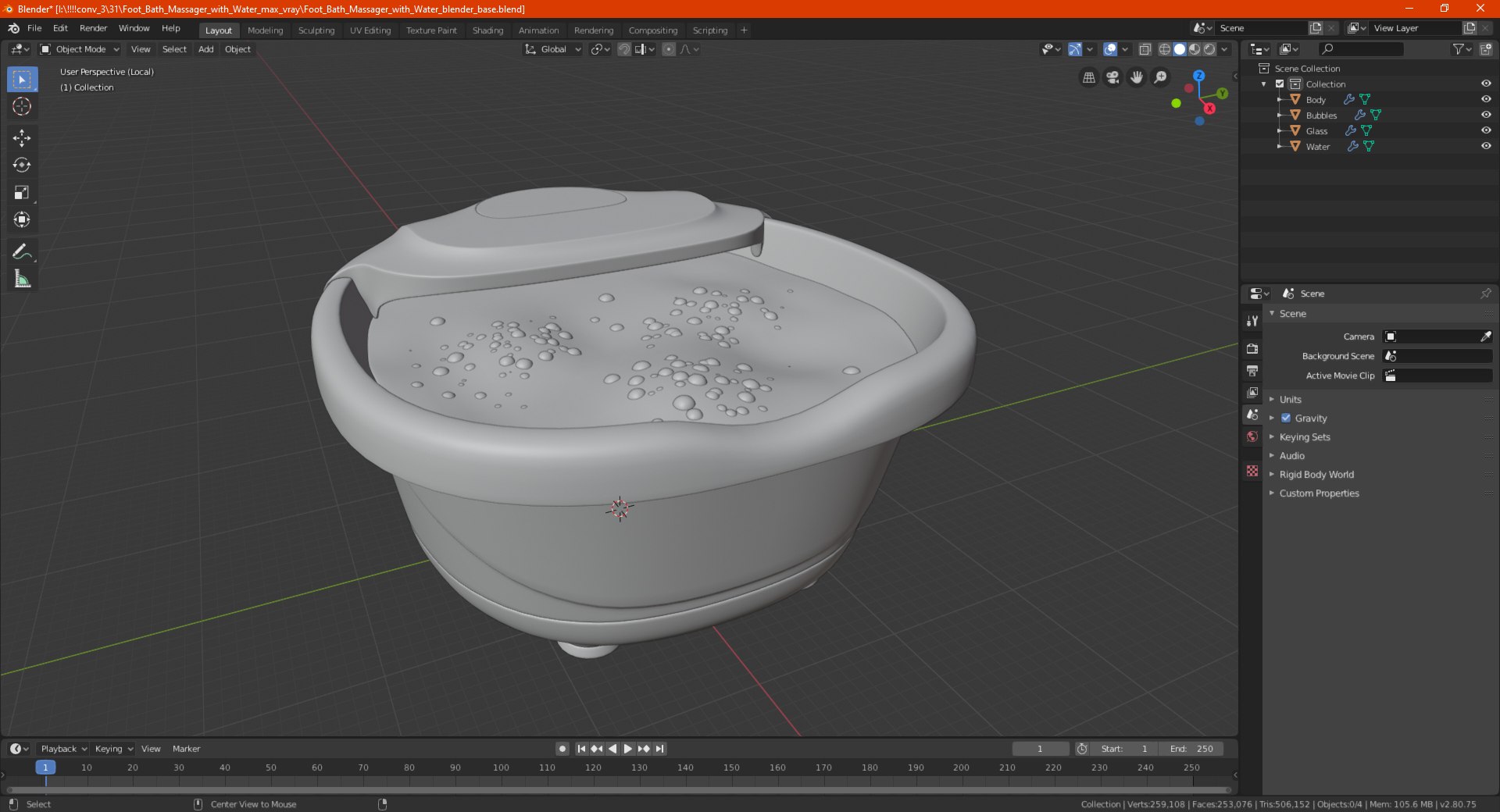 Foot Bath Massager With Water 3D Model - TurboSquid 1769918