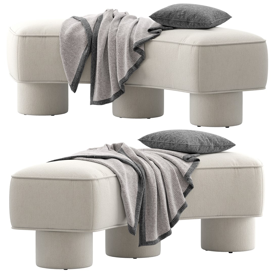 Modella Performance Linen Curved Bench 3D Model - TurboSquid 2434964