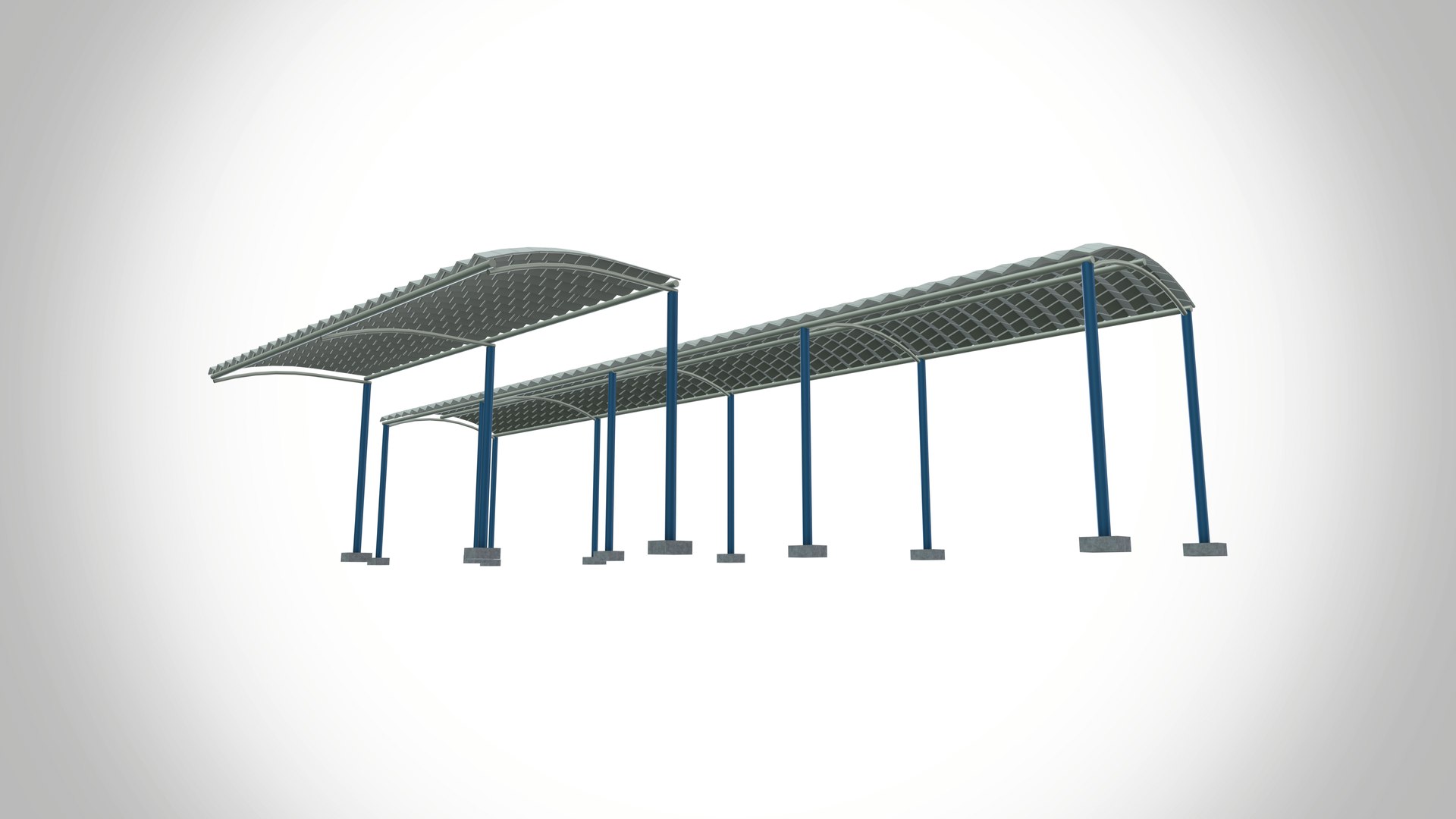 3D Steel Curved Roof - TurboSquid 2259550