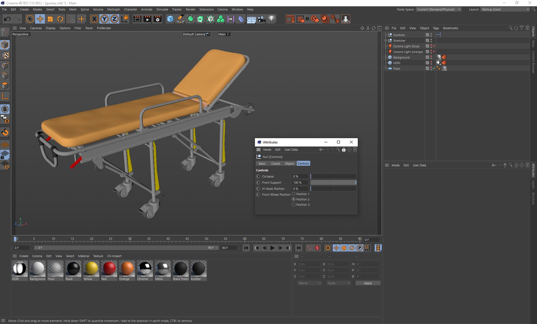 3D Gurney Rigged Collapse - TurboSquid 1508356