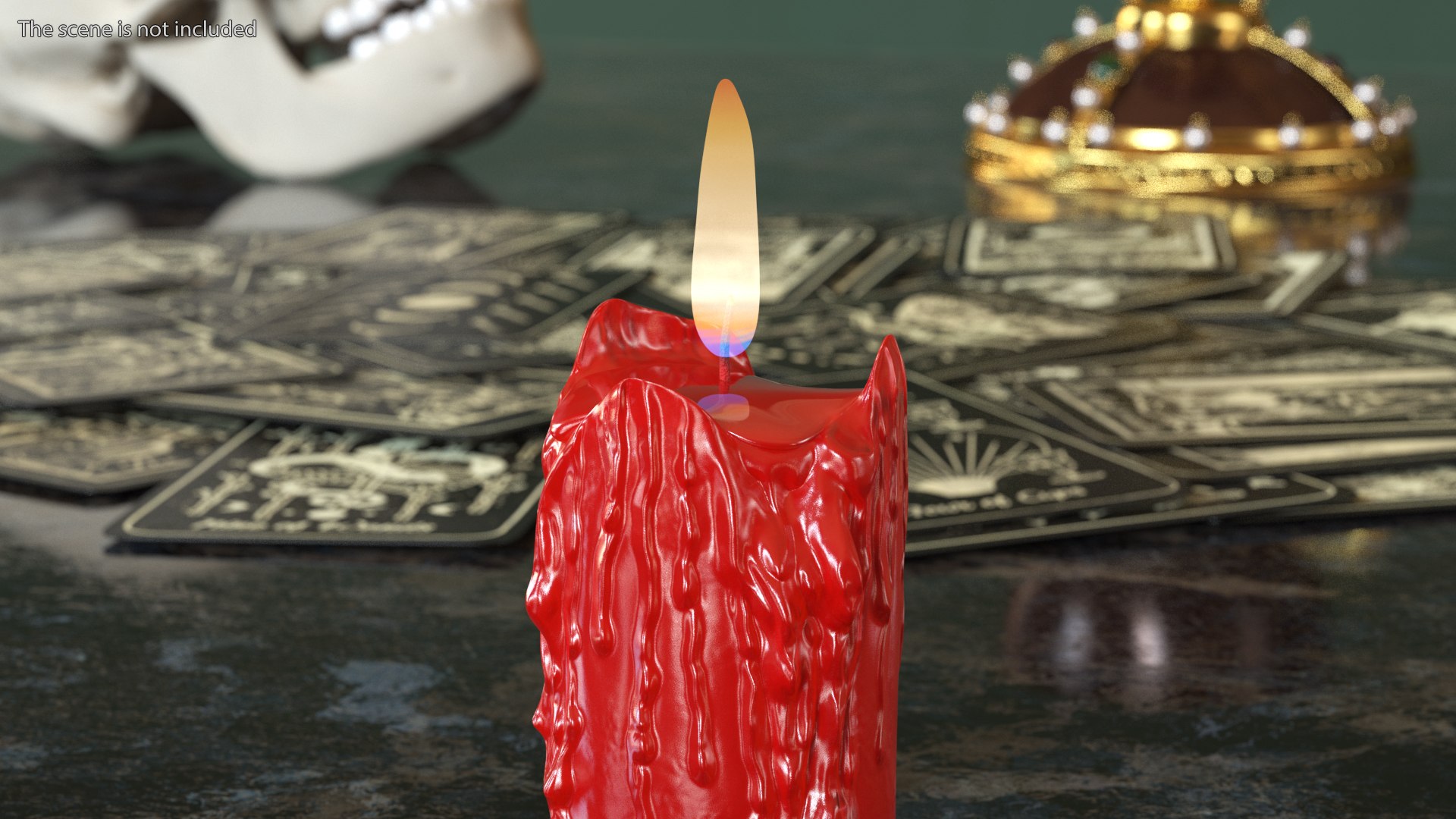 Burned Candle with Melted Wax Red 3D - TurboSquid 2098118