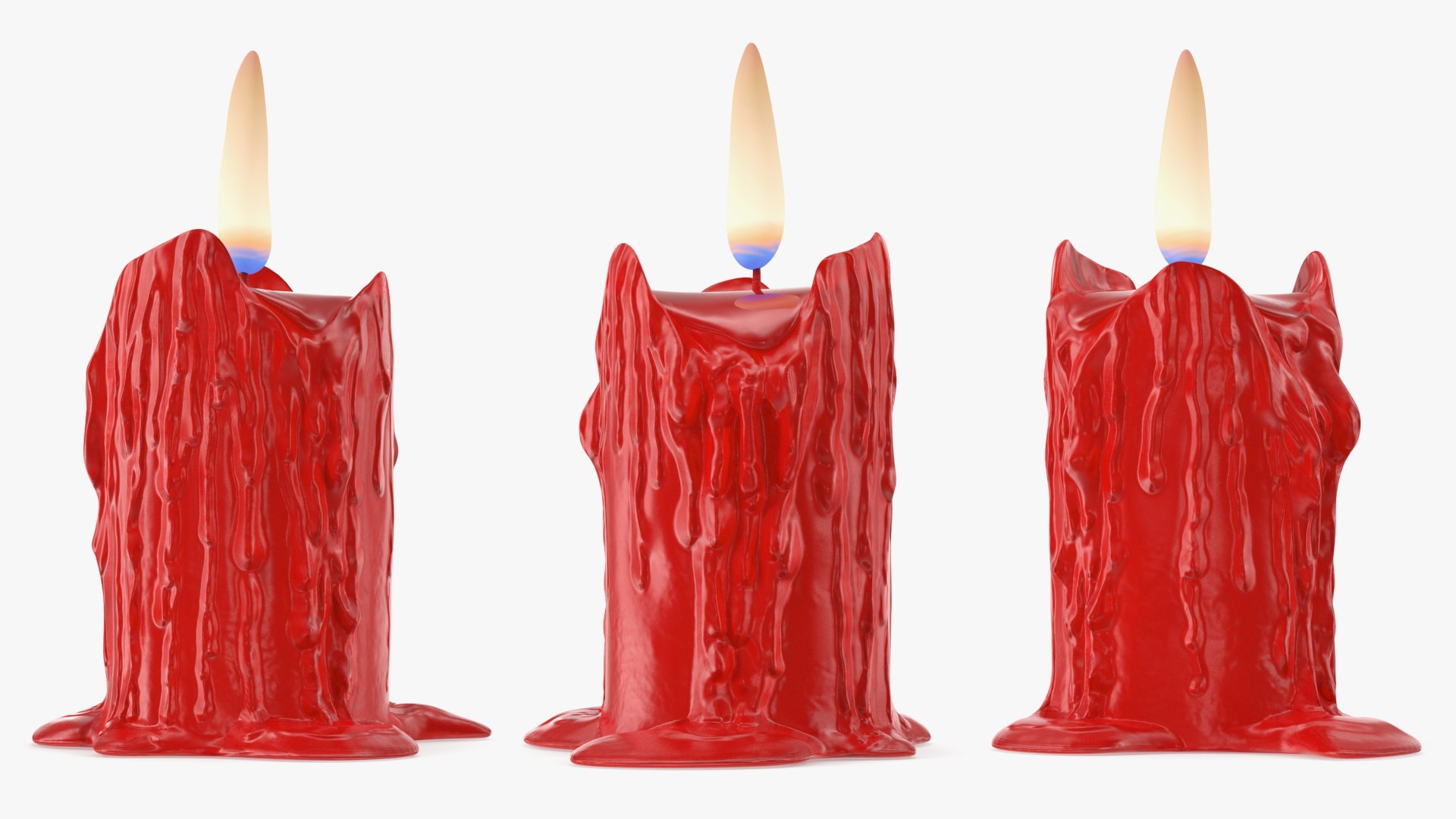 Burned Candle with Melted Wax Red 3D - TurboSquid 2098118