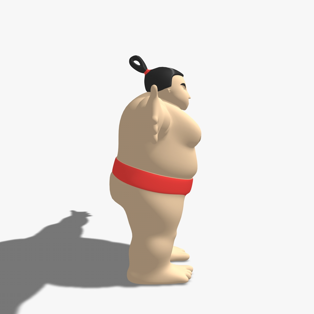 cartoon sumo wrestler 3d model