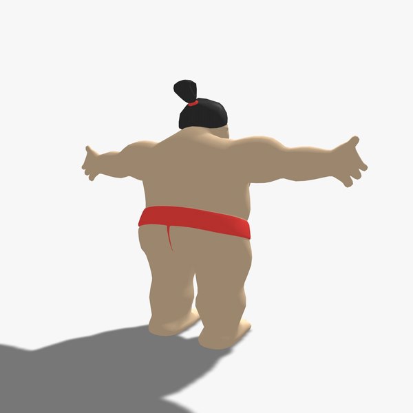 cartoon sumo wrestler 3d model