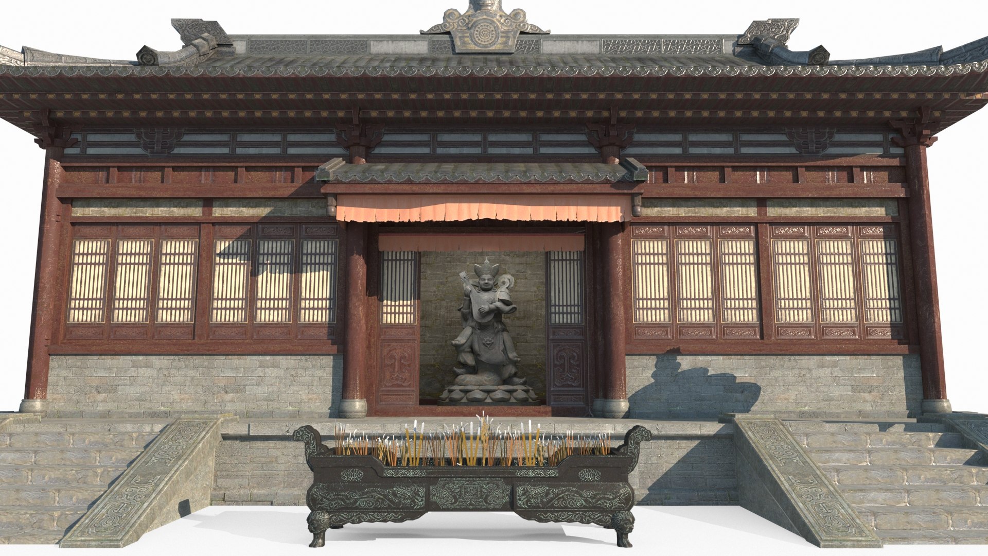 3D Ancient Asian Architecture Tianwang Temple Model - TurboSquid 2046331