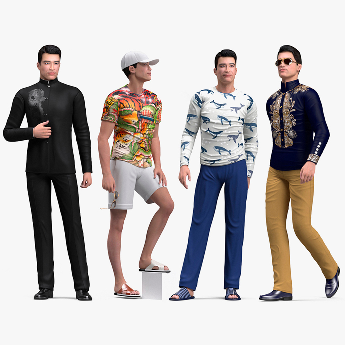 3D model Rigged Asian Men Collection 2 for Modo - TurboSquid 1905255