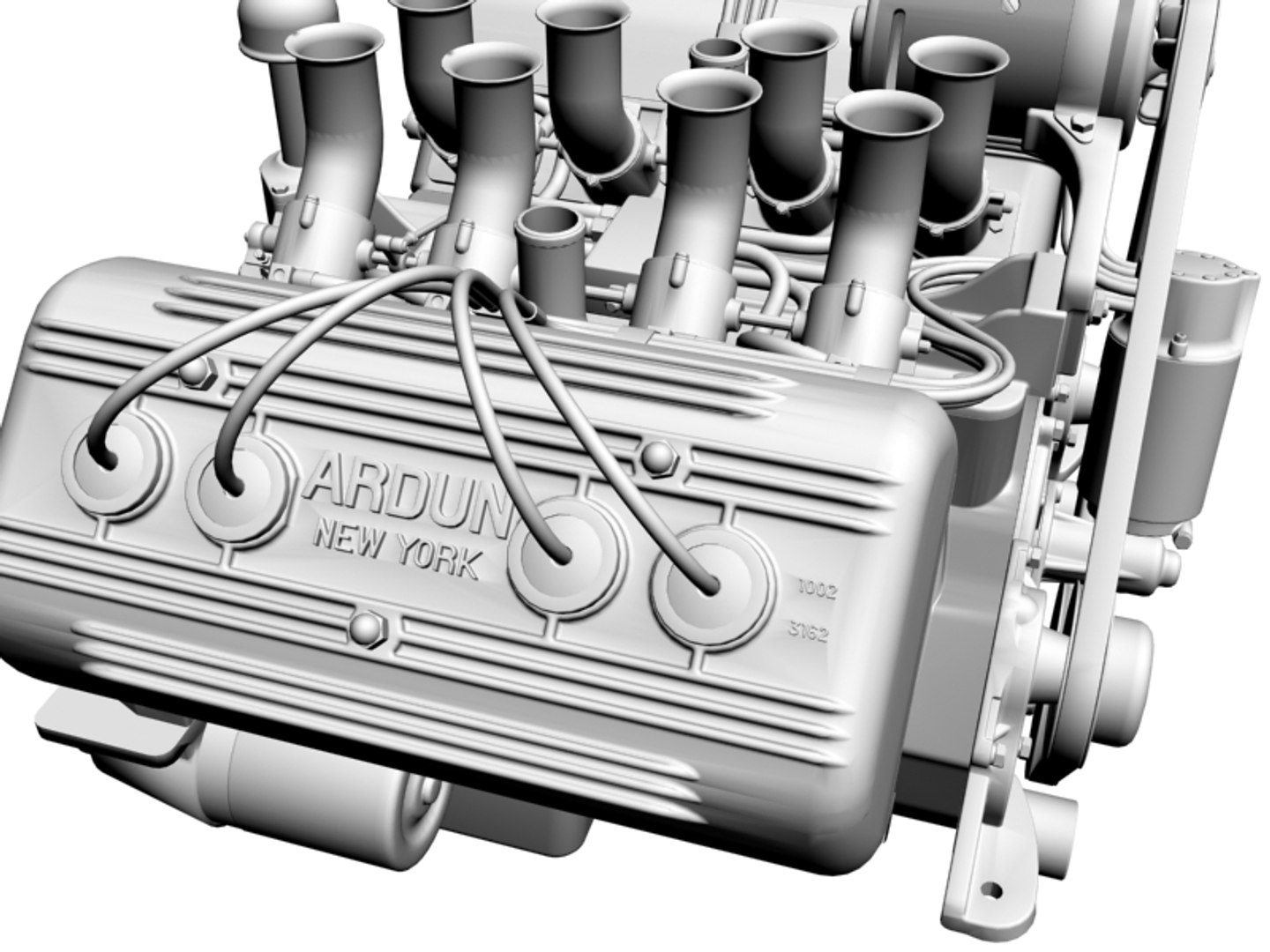 3d ardun flathead v8 engine model