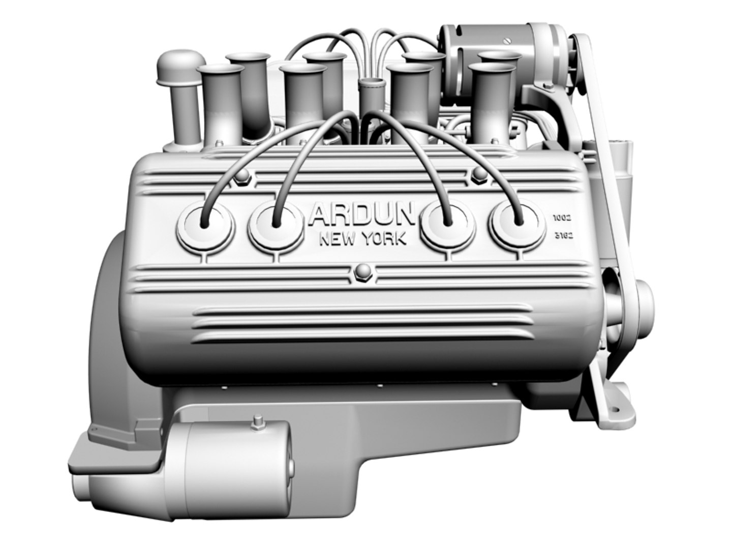 3d ardun flathead v8 engine model
