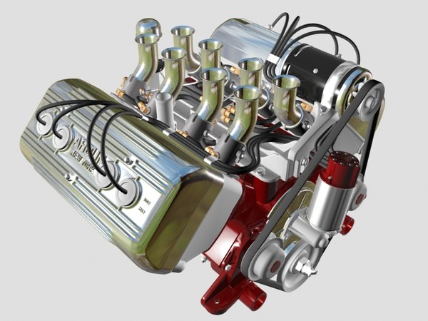 3d custom early flathead v8 engine