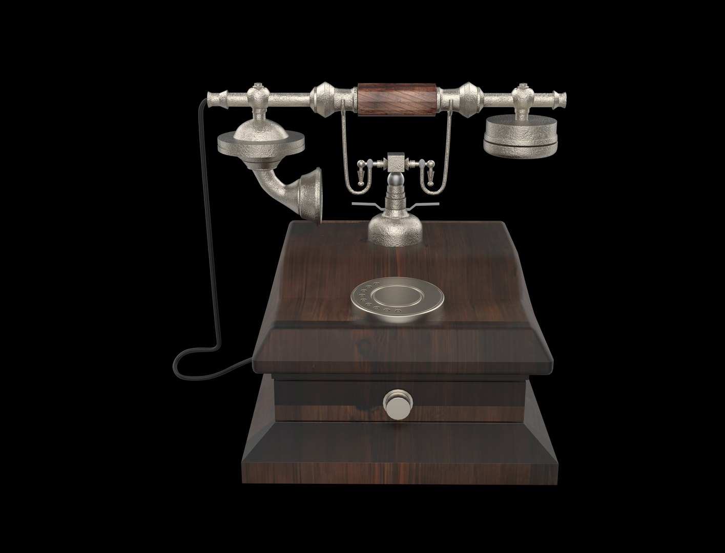 3D Telephone Old Fashioned Low-poly 3D Model Model - TurboSquid 2362058