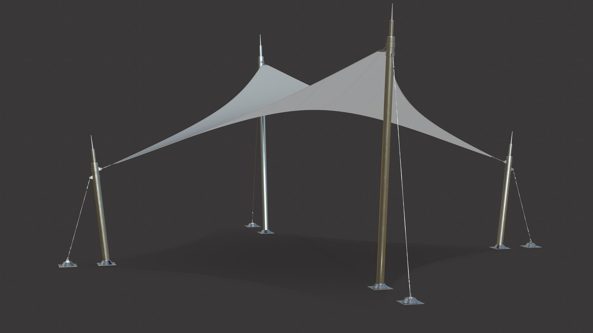 3D Model Ultra-Realistic Steel Membrane Tensile Structure - TurboSquid ...