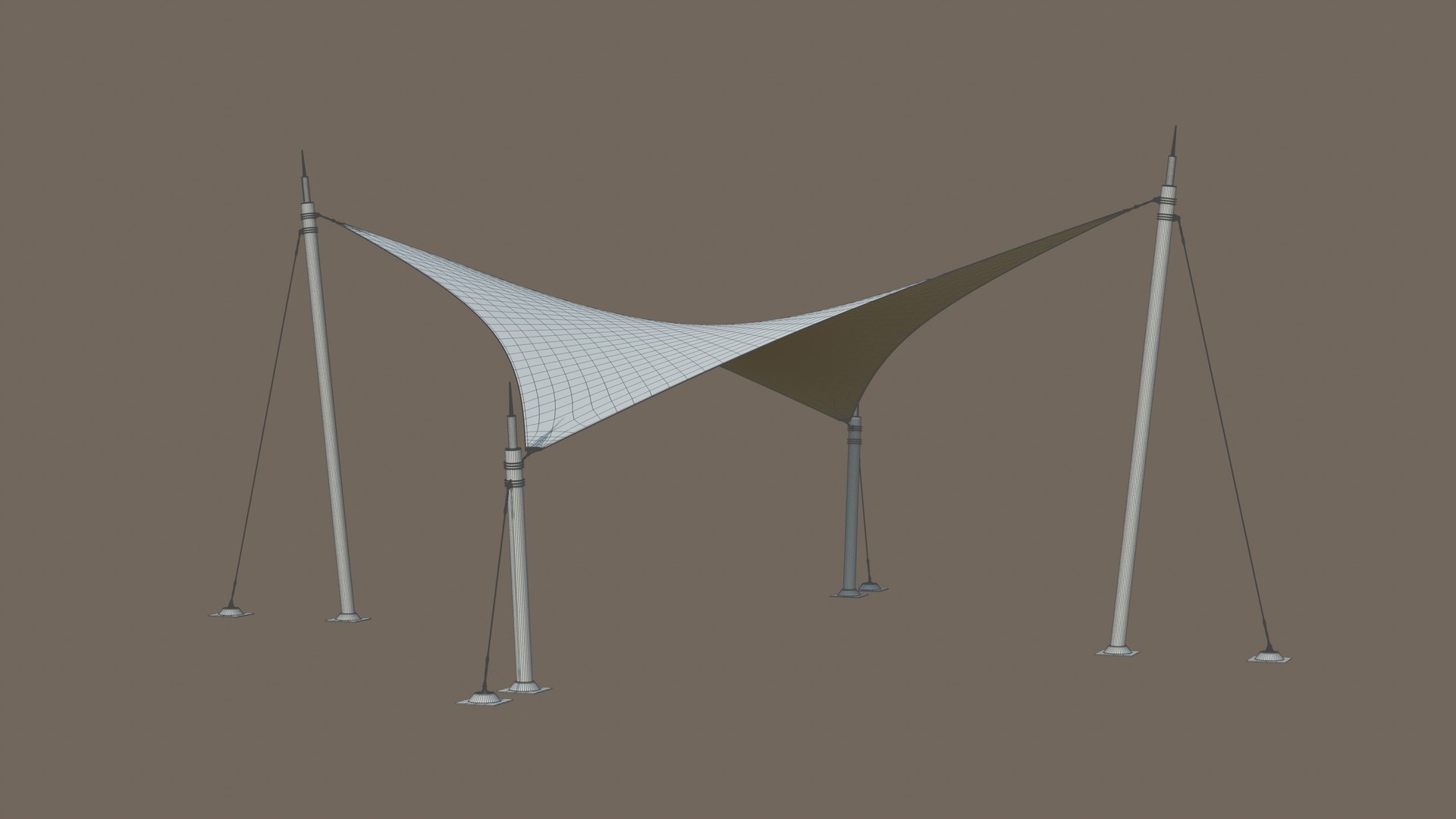 3D Model Ultra-Realistic Steel Membrane Tensile Structure - TurboSquid ...