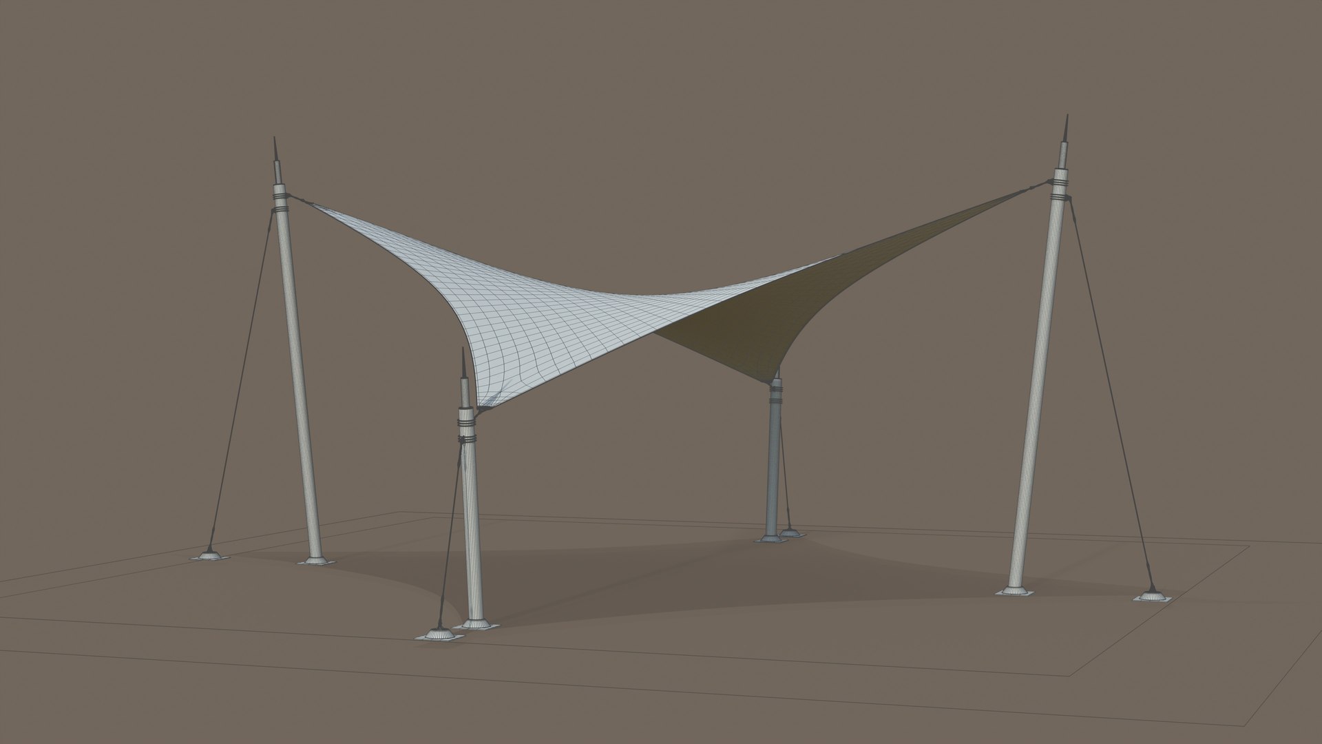 3D Model Ultra-Realistic Steel Membrane Tensile Structure - TurboSquid ...