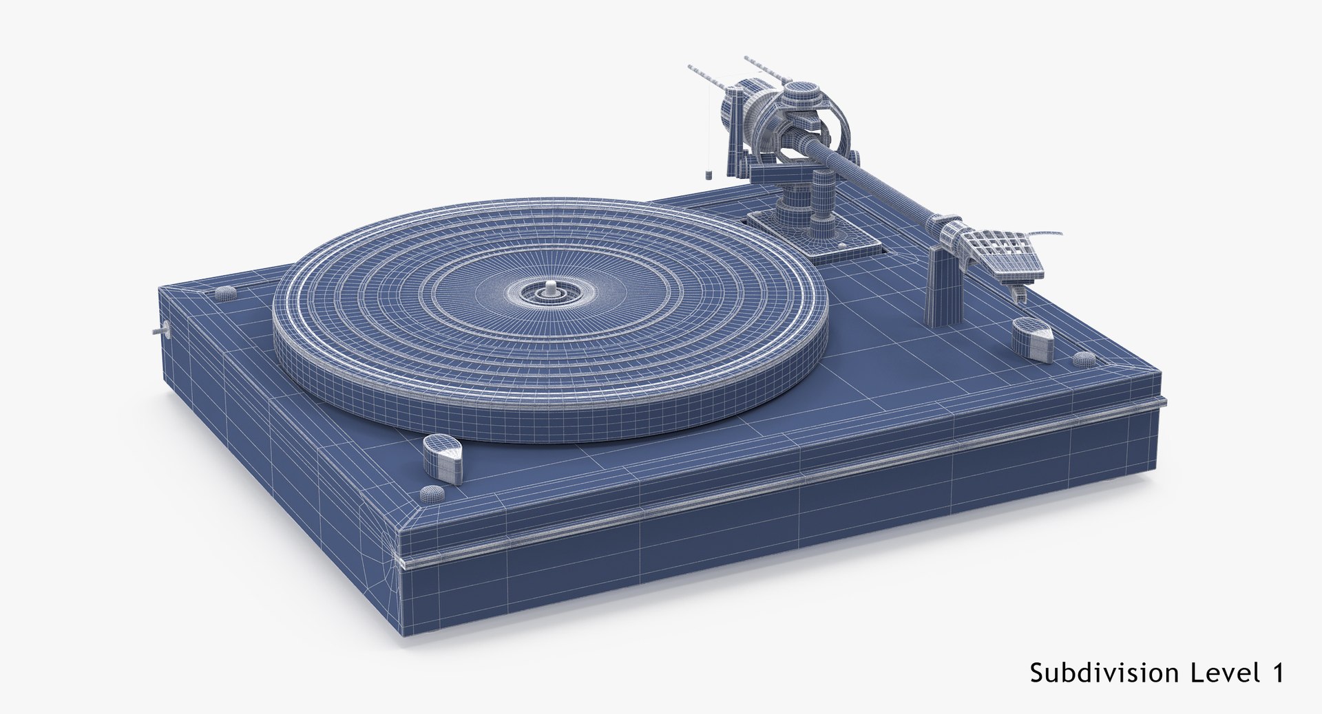 3d Model Vintage Turntable