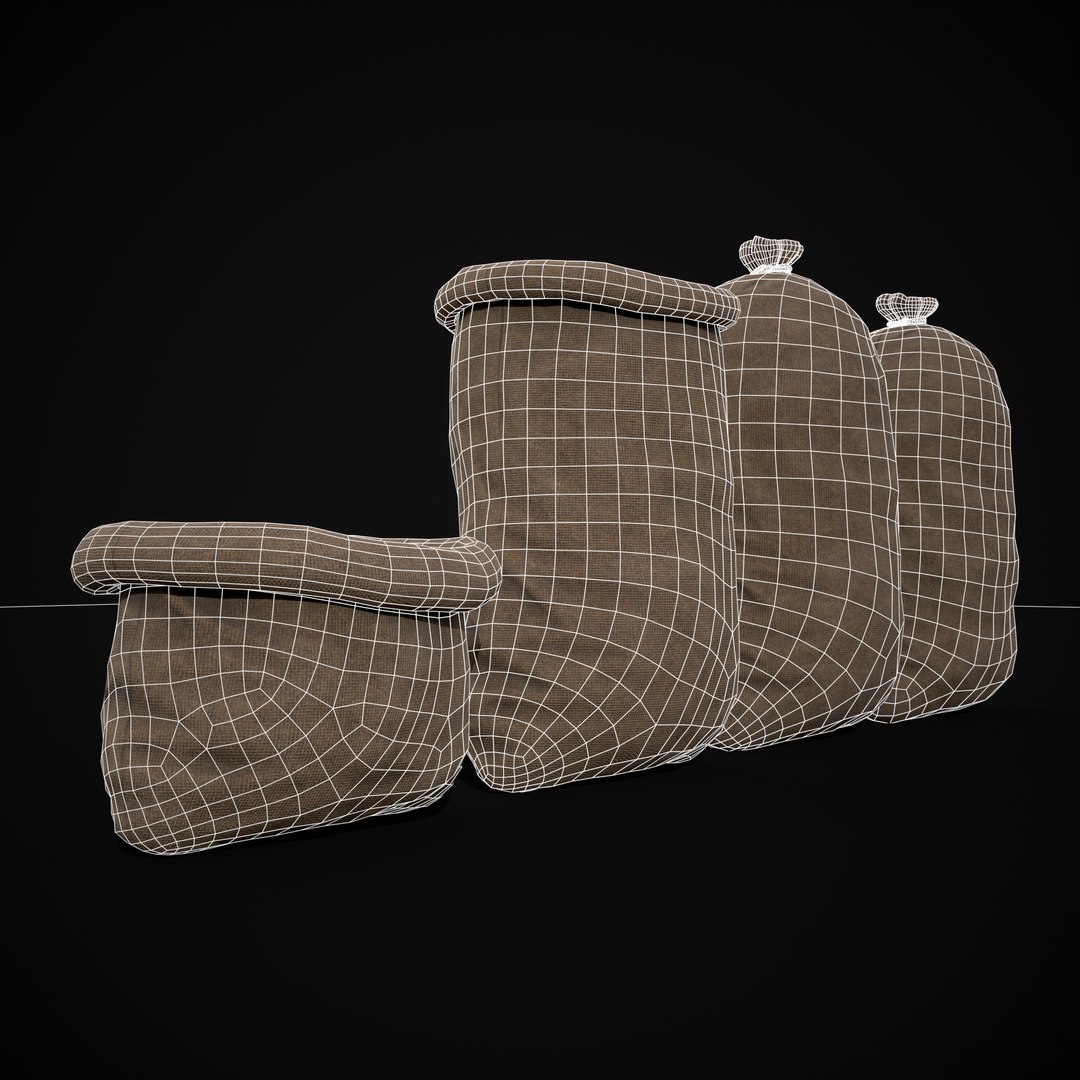3D Burlap Sacks Storage Model - TurboSquid 2215217